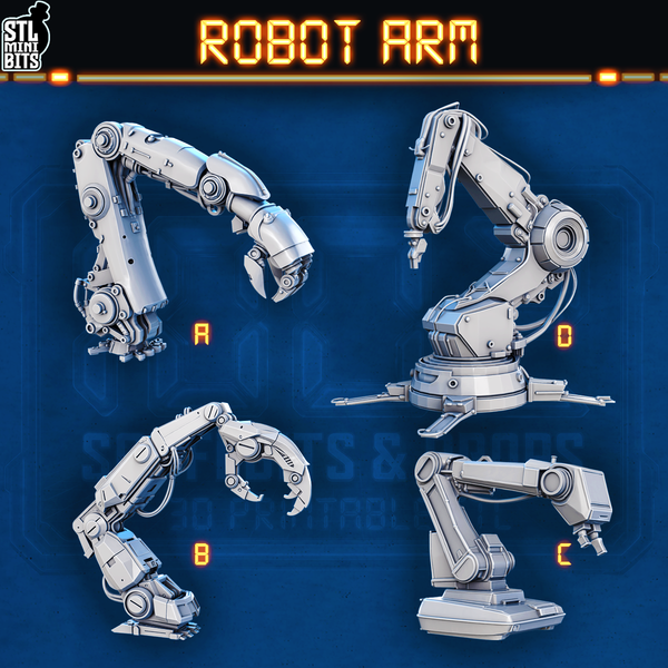 1002 SCI-FI Bits&Props – Robot Arm STL Digital – STLMinibits